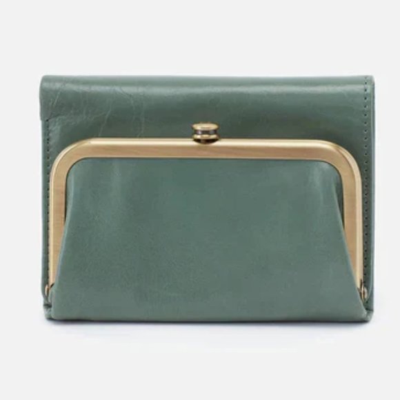 Bags | Nwt New Hobo Robin Wallet Bottle Green Leather Retired Rare ...